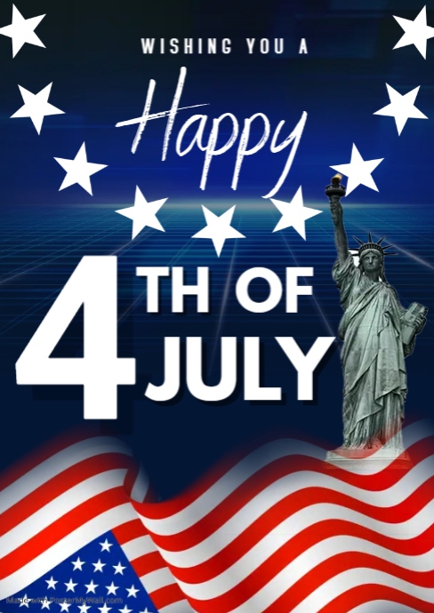 White and Blue 4th of July Design | PosterMyWall