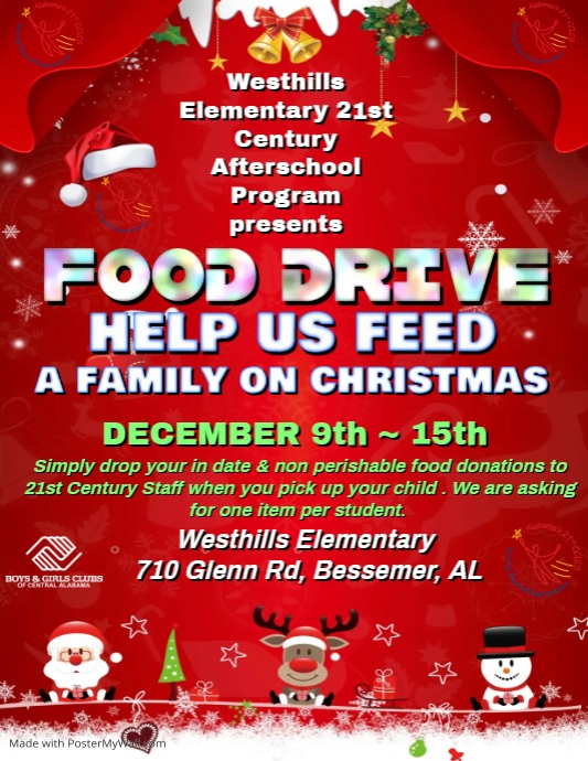 Christmas Food Drive flyer template | PosterMyWall