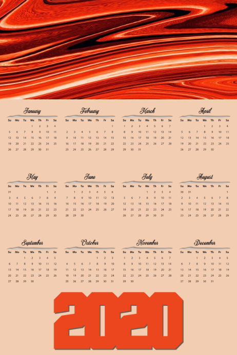 2020 Calendar Poster Template | PosterMyWall