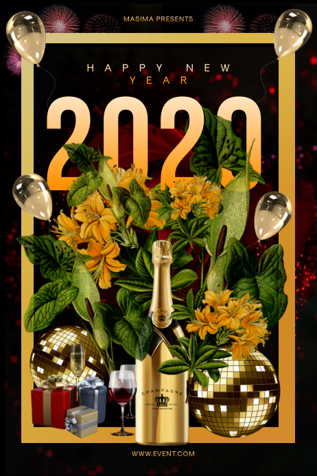 2020 New Year Celebration Poster Template | PosterMyWall