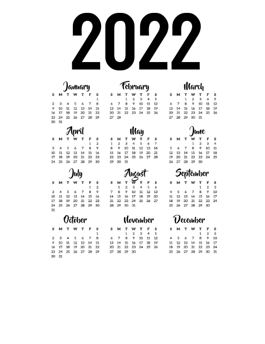 Copy of 2022 CALENDAR | PosterMyWall