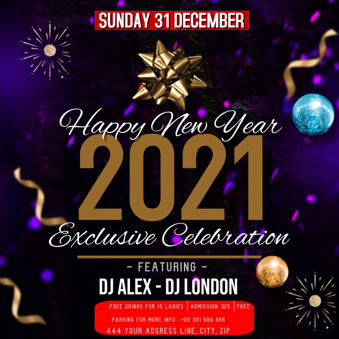 2022 NYE Celebration Instagram post Template | PosterMyWall