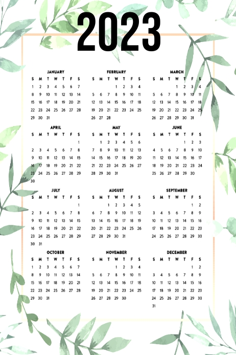 2023 Calendar Template | PosterMyWall