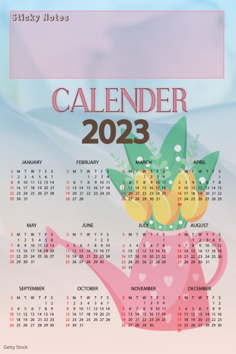 2023 Calendar Template | PosterMyWall