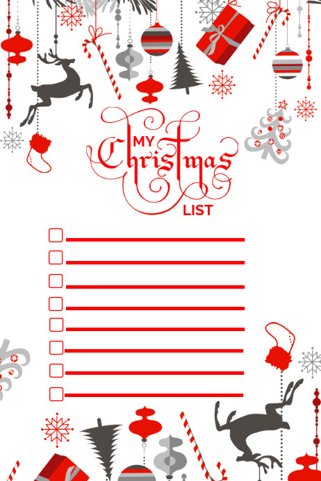 2023 CHRISTMAS LIST TEMPLATE | PosterMyWall