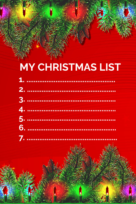 2023 CHRISTMAS LIST TEMPLATE | PosterMyWall