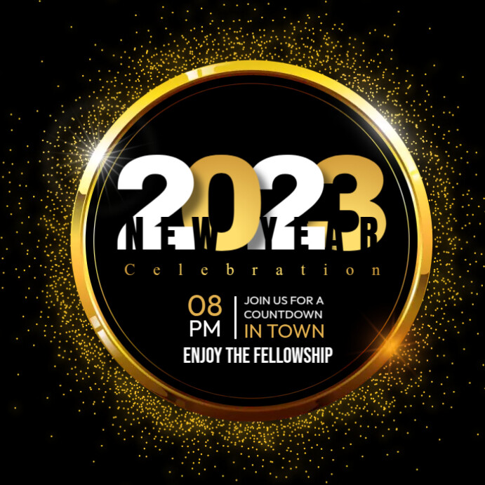 2023 Gold New Year Ads Template | PosterMyWall