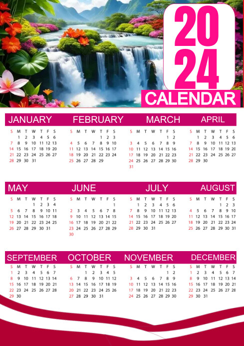 2024 calendar design Template | PosterMyWall