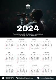 Church calendar 2024 Template | PosterMyWall
