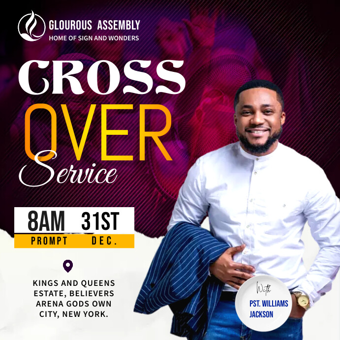 2024 cross over crossover service christmas a Template | PosterMyWall