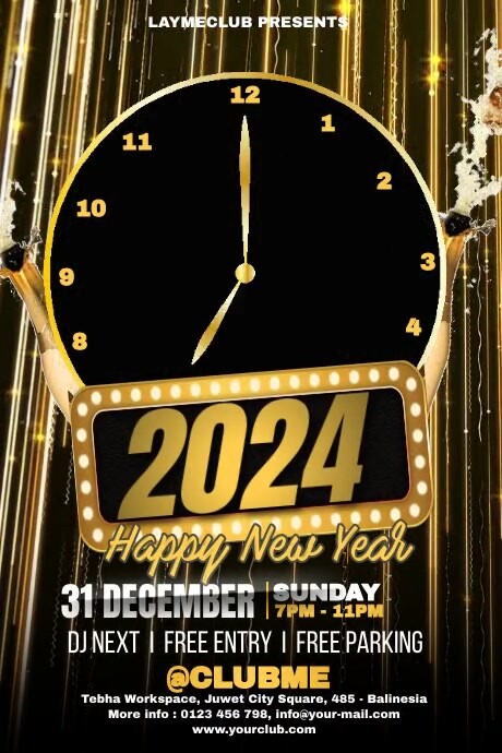 2024 New Year Celebration Template | PosterMyWall