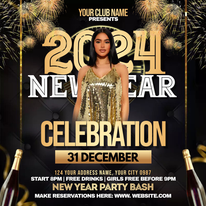 2024 new year celebration flyer Template | PosterMyWall