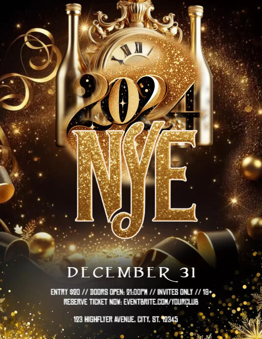2024 NEW YEAR FLYER TEMPLATE | PosterMyWall