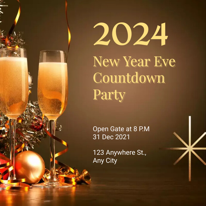 2024 New Year Party Template | PosterMyWall