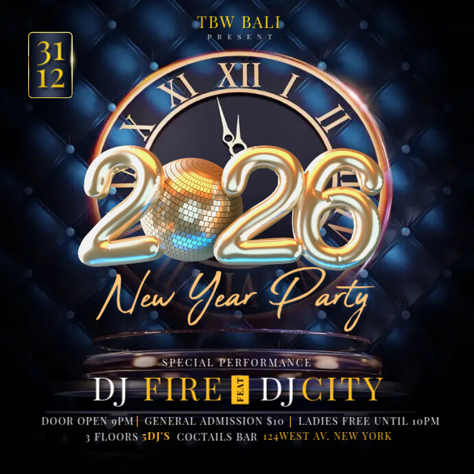 2024 New Year Party Instagram Templat Template | PosterMyWall