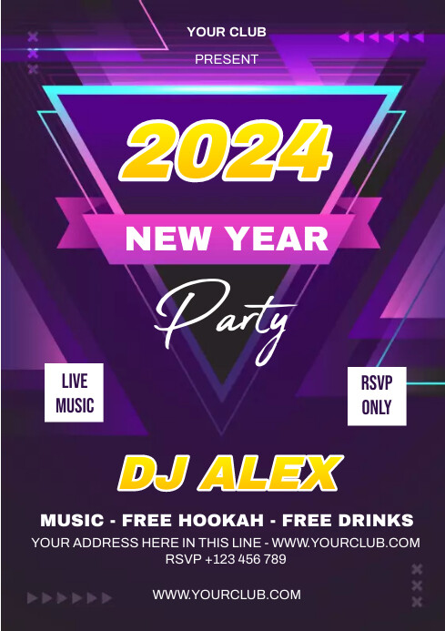 2024 New Year Party Poster Template | PosterMyWall