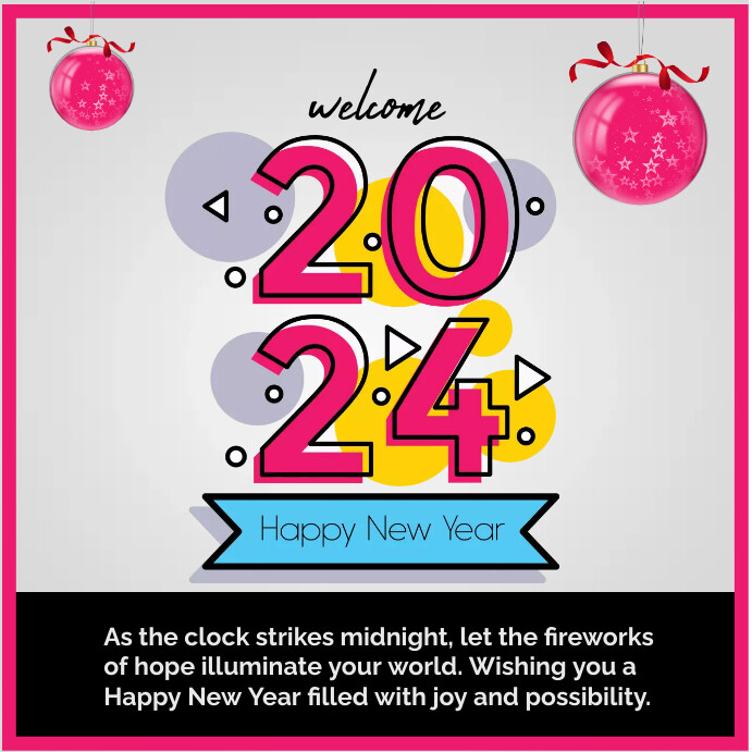 2024 New year post Template | PosterMyWall