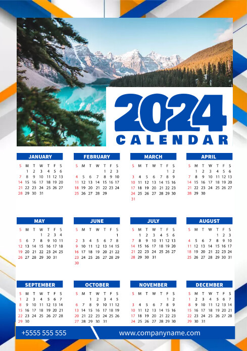 2024 printable calendar design Template | PosterMyWall