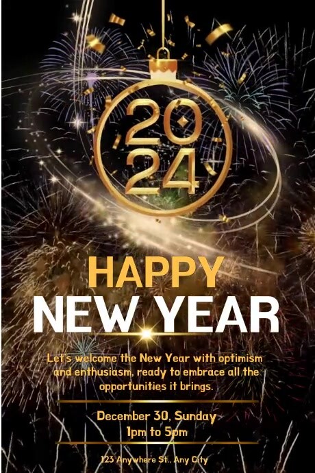 Copy of 2024Happy New Year! Let's welcome the New Yea | PosterMyWall