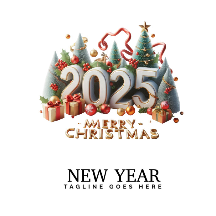 2025 And Christmas Logo Template | PosterMyWall