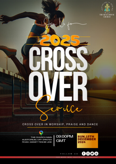 2025 CROSS OVER SERVICE FLYER TEMPLATE | PosterMyWall