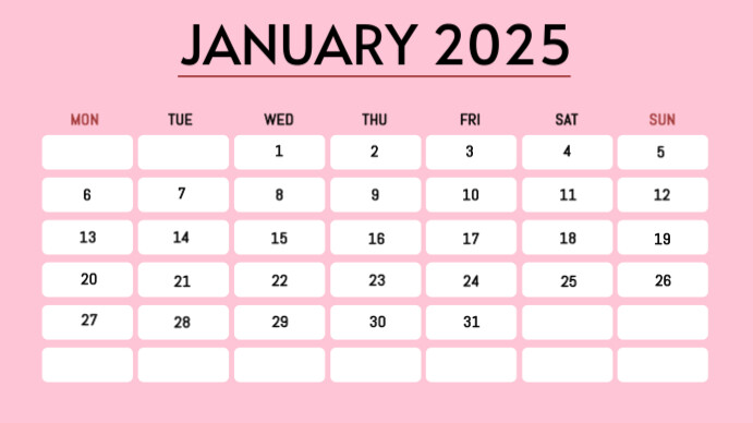 2025 January calender Template | PosterMyWall