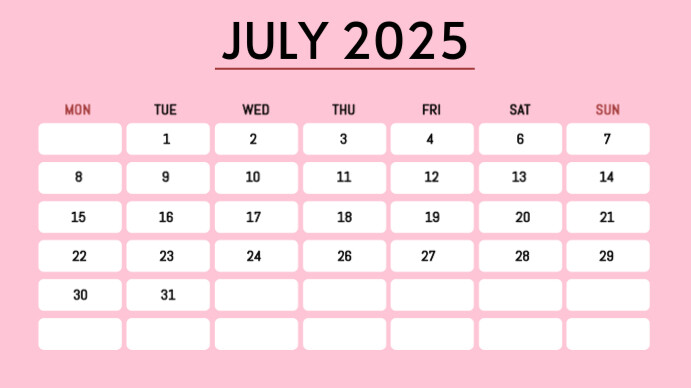 2025 July Calendar Template | PosterMyWall