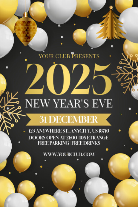 2025 New Year's Eve Poster Flyer Template | PosterMyWall