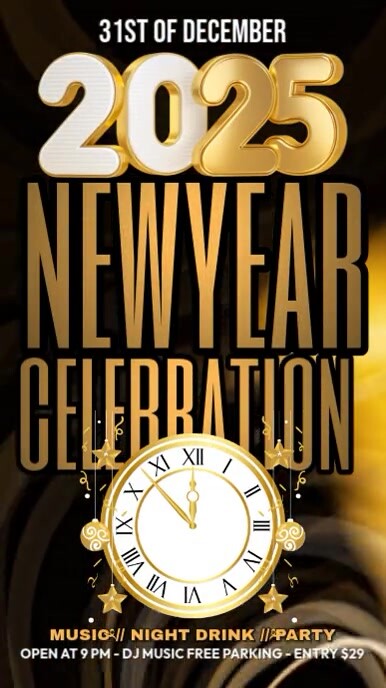 2025 New Year Celebration Template | PosterMyWall