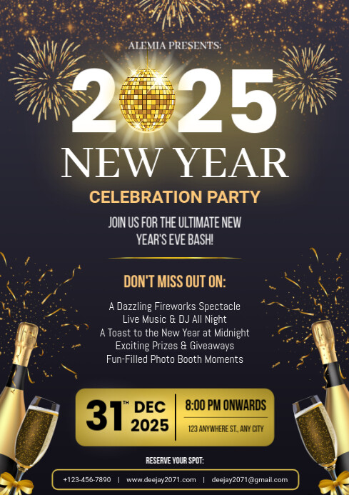 Copy of 2025 New Year Celebration Party | PosterMyWall