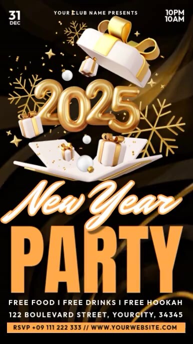2025 New Year Party Ads Template | PosterMyWall