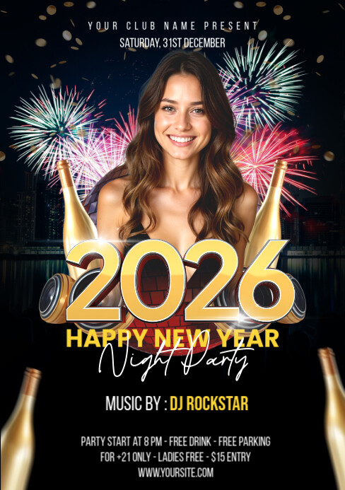 2025 New Year Party Flyer Template | PosterMyWall