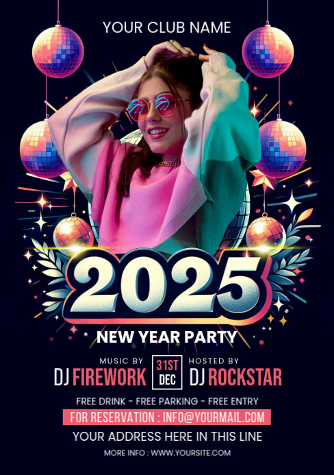 Copy of 2025 New Year Party Flyer Template | PosterMyWall