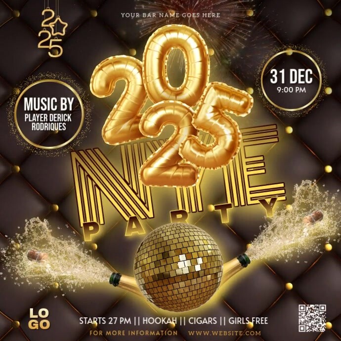 2025 NYE PARTY FLYER PSD FREE Template | PosterMyWall