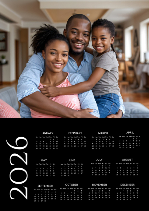 2026 A3 Wall calendar design Template | PosterMyWall