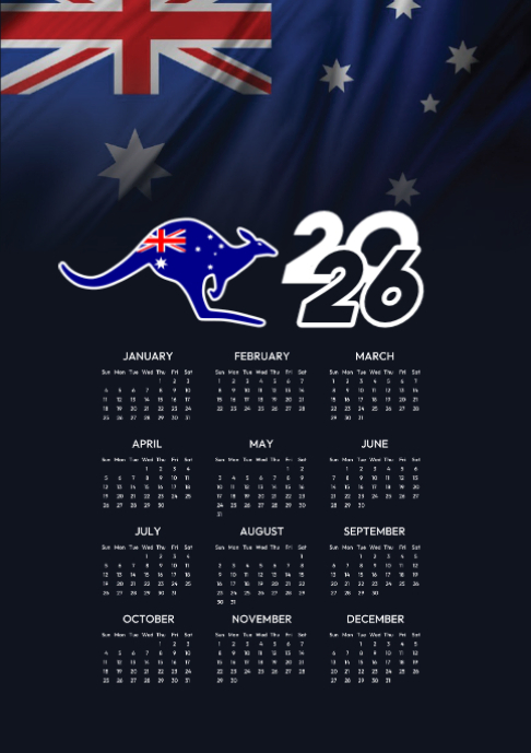 Modèle 2026 calendar Australia | PosterMyWall