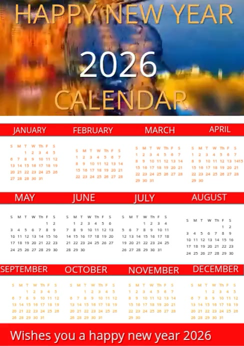 Modèle 2026 calendar design template | PosterMyWall