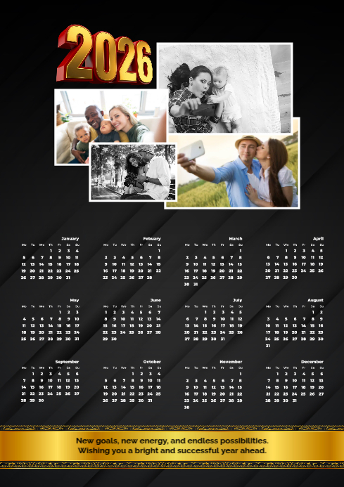 Plantilla de 2026 Calendar printable design | New year calendar design ...