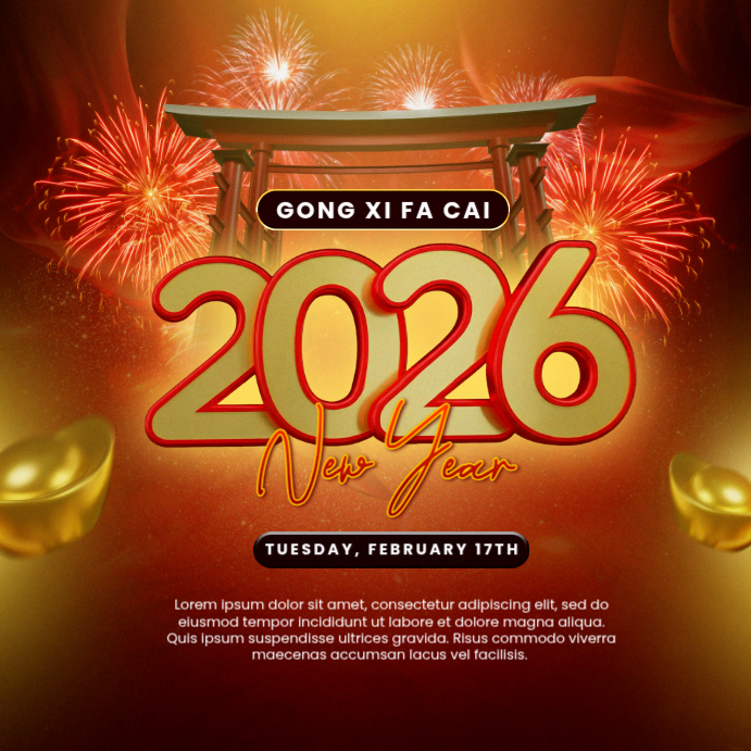 2026 Chinese New Year Instagram Post Template | PosterMyWall