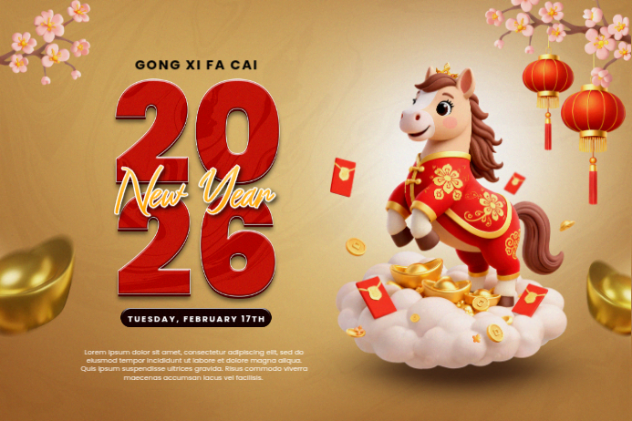 2026 Chinese New Year Poster Template | PosterMyWall