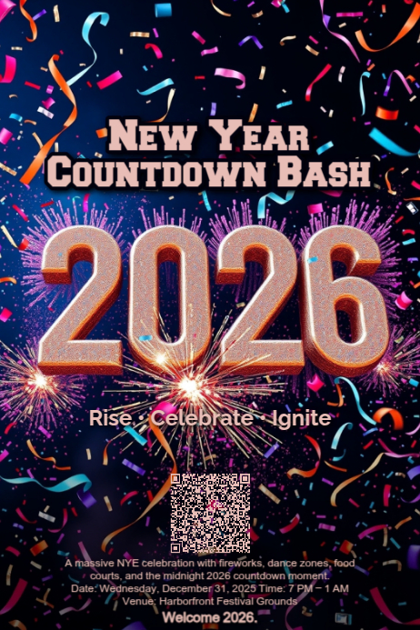 2026 Countdown Carnival Poster Template | PosterMyWall