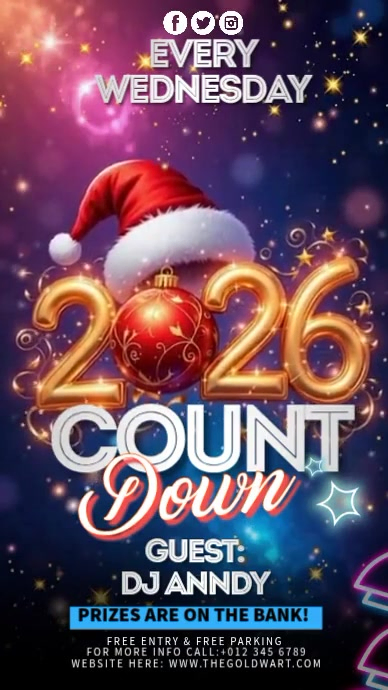 2026 Countdown Party Night Template | PosterMyWall