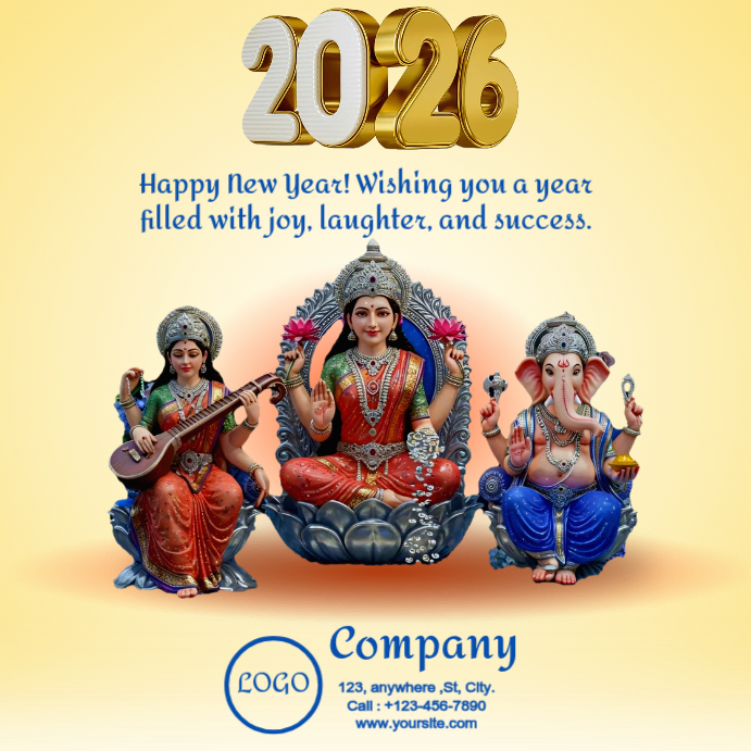 2026 free editable new year wishes template for business and ...