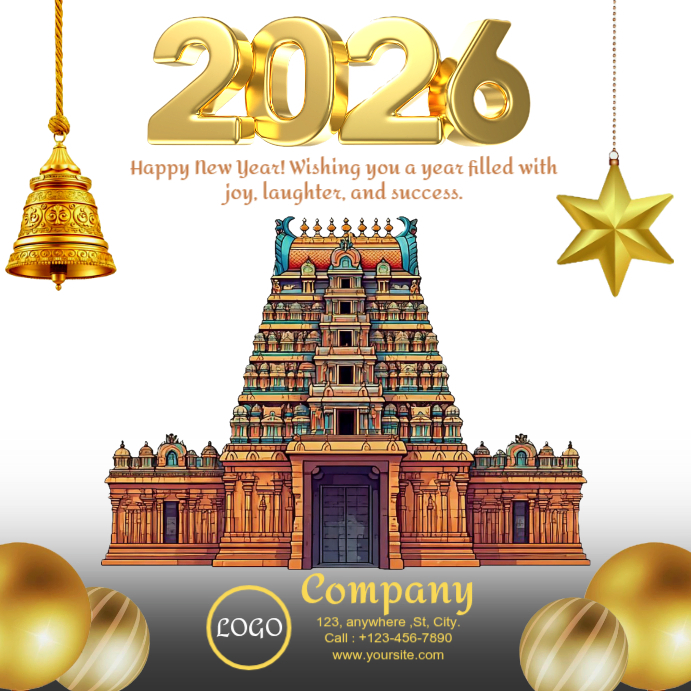 2026 free editable New year wishes template indian and western design ...
