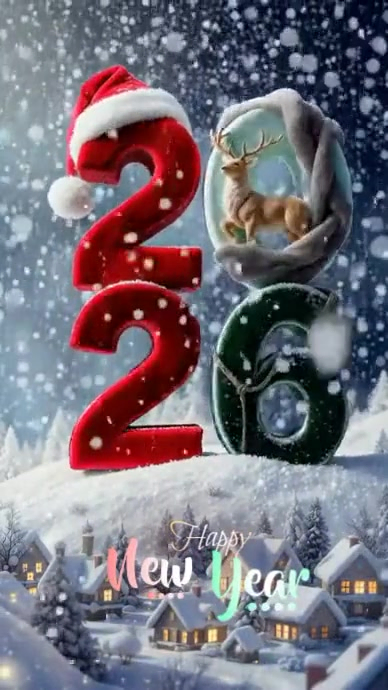 2026 Happy New Year Video Template Digital Display (9:16) | PosterMyWall