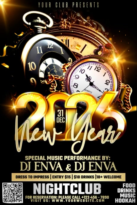 2026 New Year Countdown Party Template | PosterMyWall