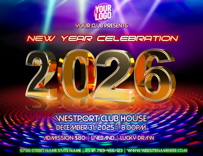2026 New Year Eve Party Flyer Template | PosterMyWall