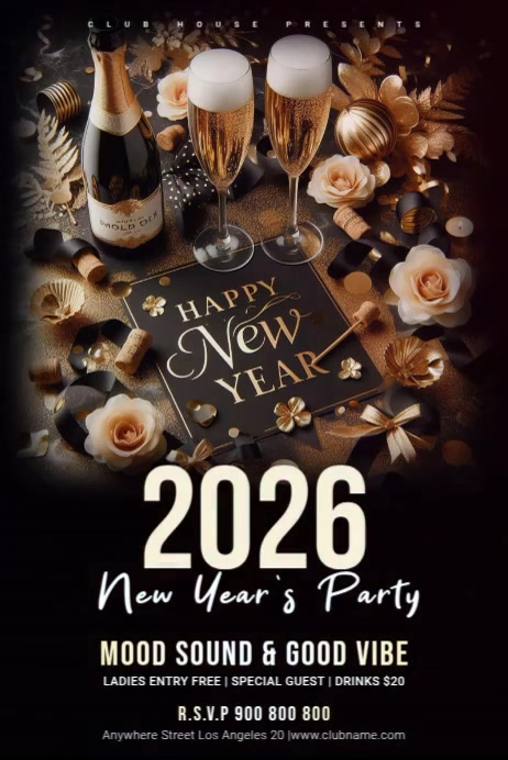 2026 New Year Party Poster Template | PosterMyWall