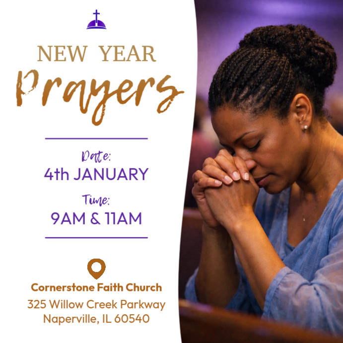 2026 New Year Prayer Dedication Service Church Worship Gathering ...