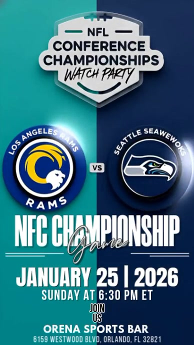 2026 NFC Championship Game: Seahawks vs Rams Watch Party Instagram Story Template | PosterMyWall